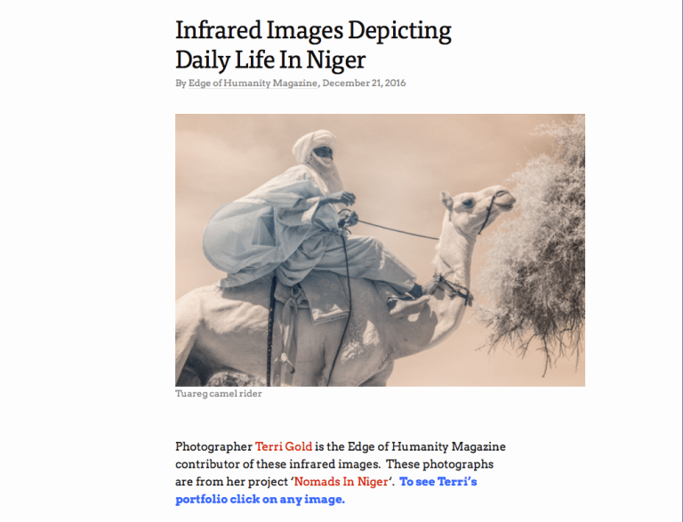 Terri Gold’s Infrared Imagery of Niger featured by Edge of Humanity ...
